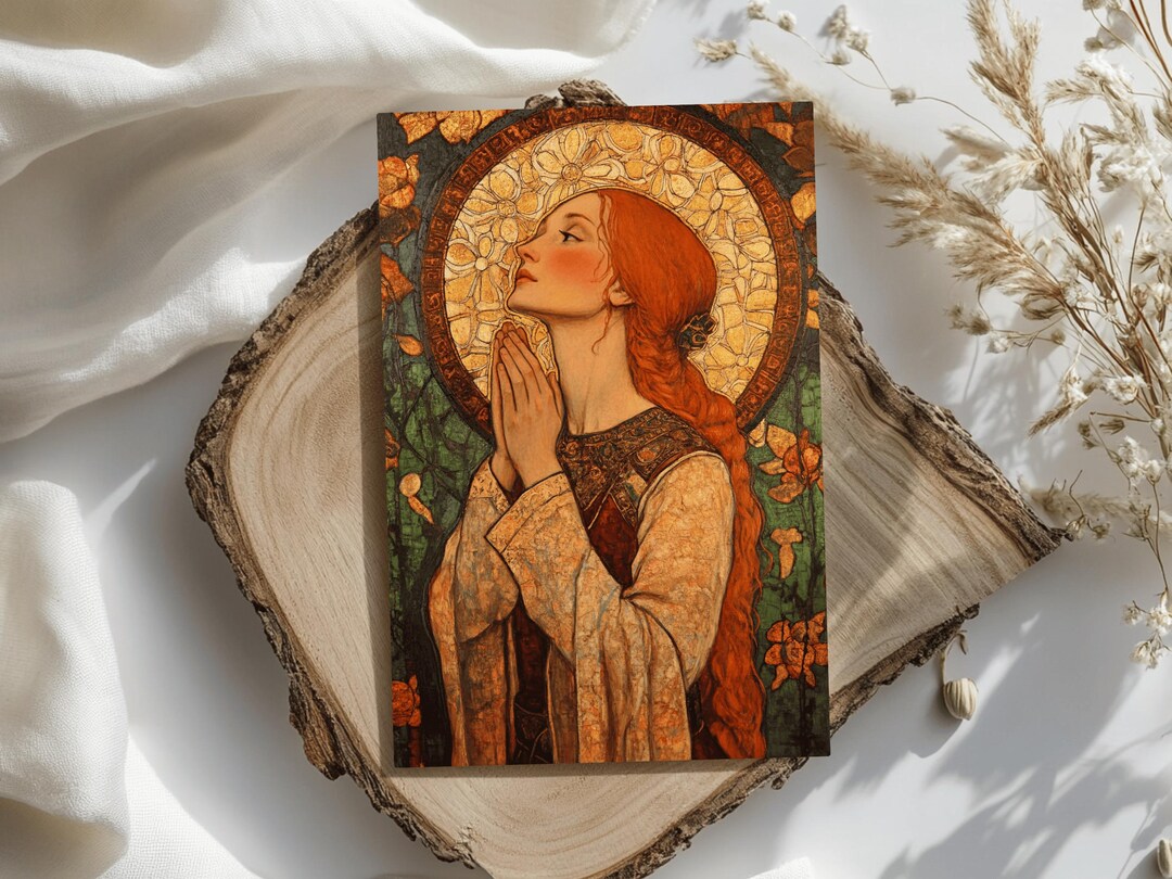 Saint Dymhna Prayer Card, St Dimpna Holy Card, Religious Dymfna Female ...