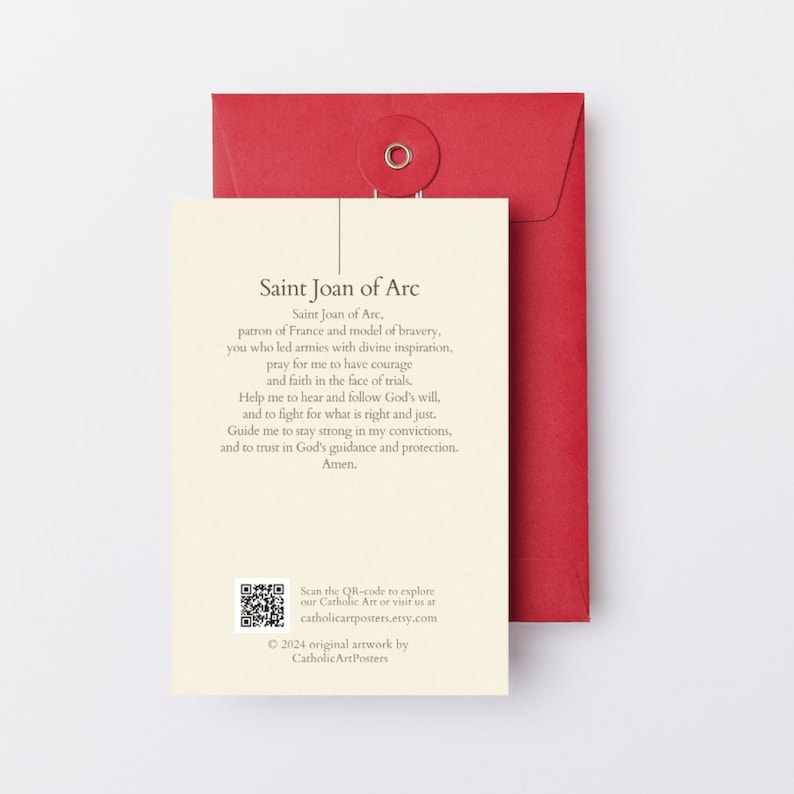 St Joan of Arc Prayer Card: Catholic Patron Saint Art Print - Etsy