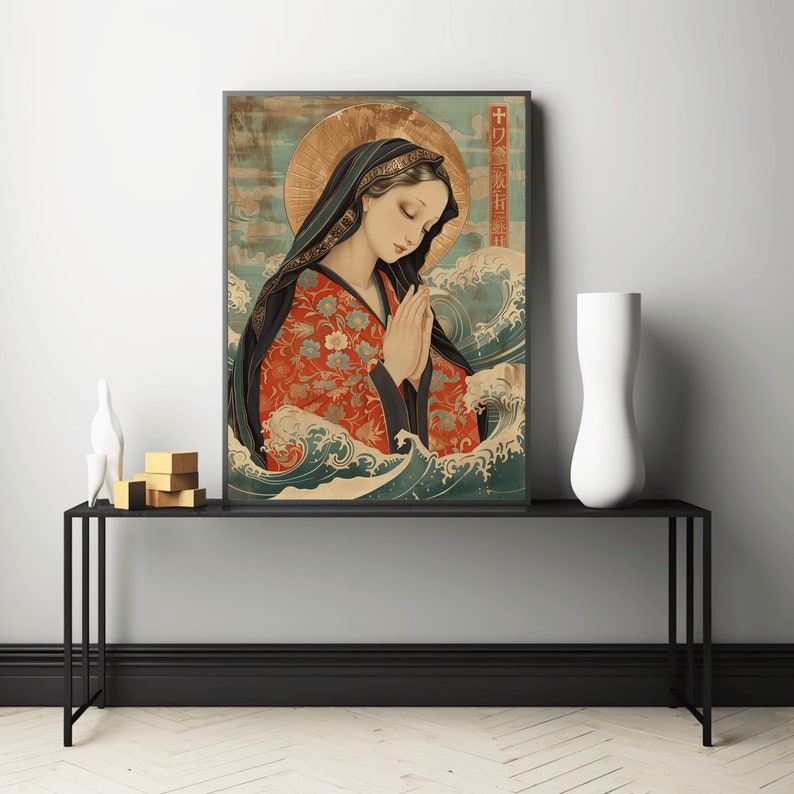 Japanese Our Lady Star of the Sea Poster: Asian Marian Art - Etsy