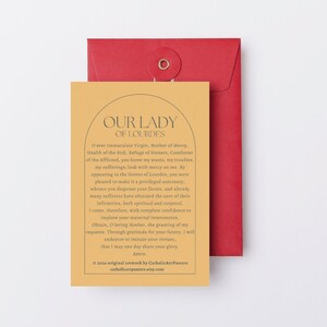 Our Lady of Lourdes Prayer Card, Blessed Virgin Mary Byzantine Artwork 4x6" Postcard Bundle Set ...