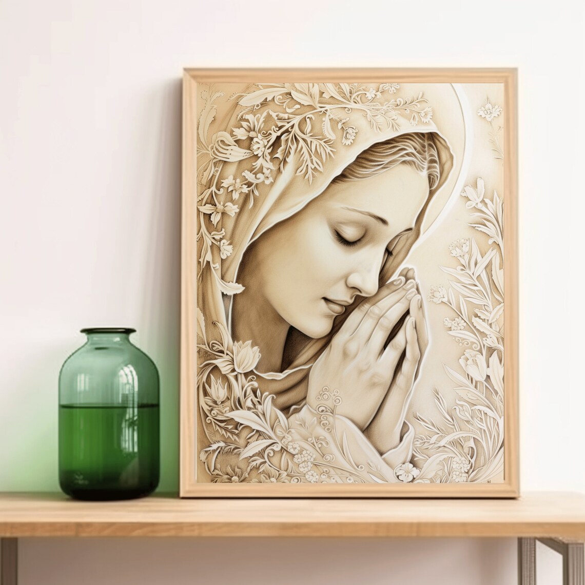 Our Lady of the Immaculate Conception Airbrush Drawing, Holy Virgin ...