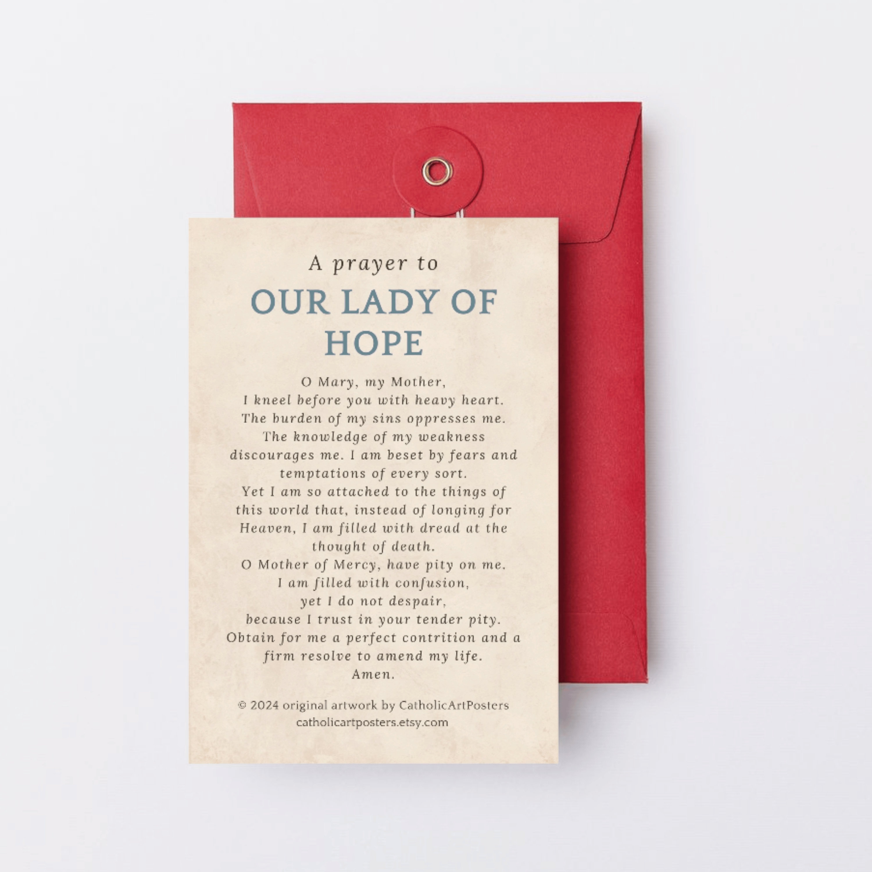 Our Lady of Hope Prayer Card, Vintage Blessed Virgin Mary Junk Journal ...