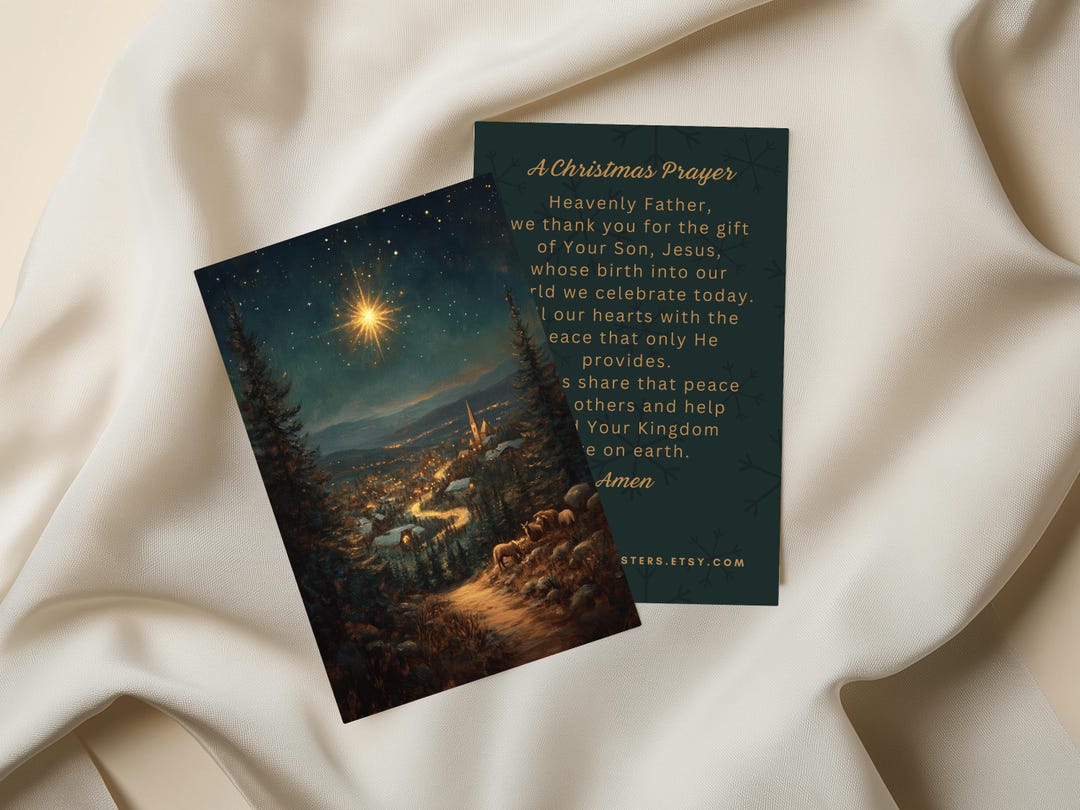 Christmas Prayer Card: Holiday Blessing, Faith Gift - Etsy