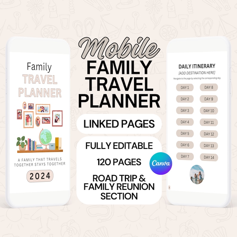 Family Vacation Itinerary Template Family Trip Schedule Planner ...