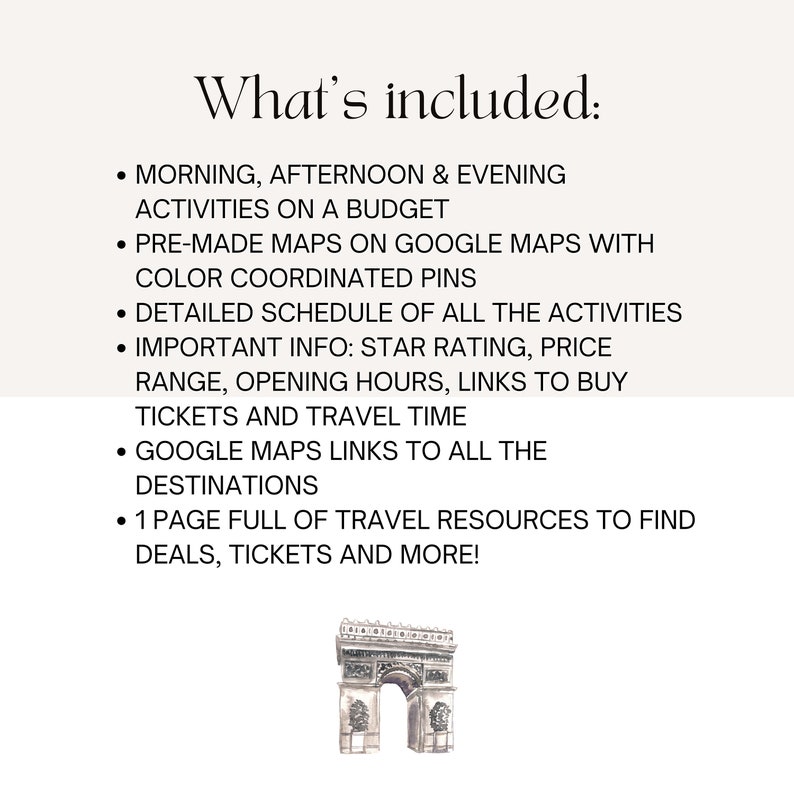 Paris Travel Itinerary Template Mobile Paris Map Digital Travel Planner ...