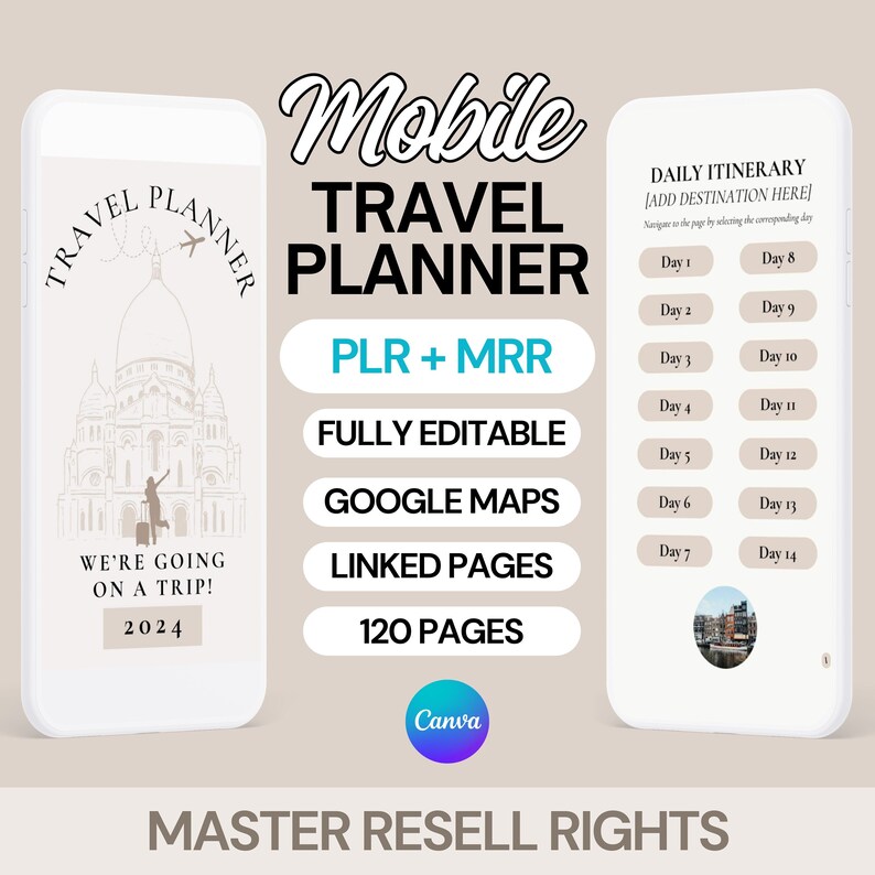 Master Resell Rights and PLR Digital Mobile Travel Planner Master ...