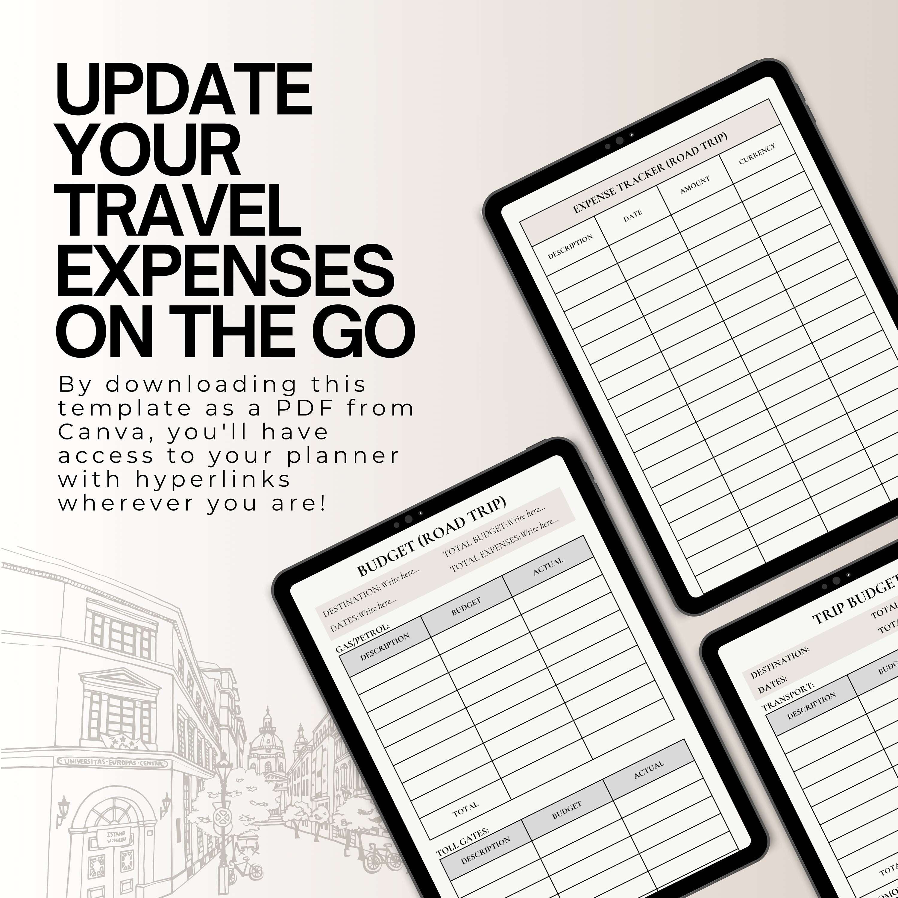Mobile Travel Itinerary Digital Travel Planner Template Editable Canva ...