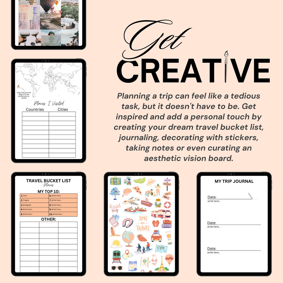 Road Trip Journal Digital Travel Planner Canva Template Family Vacation ...