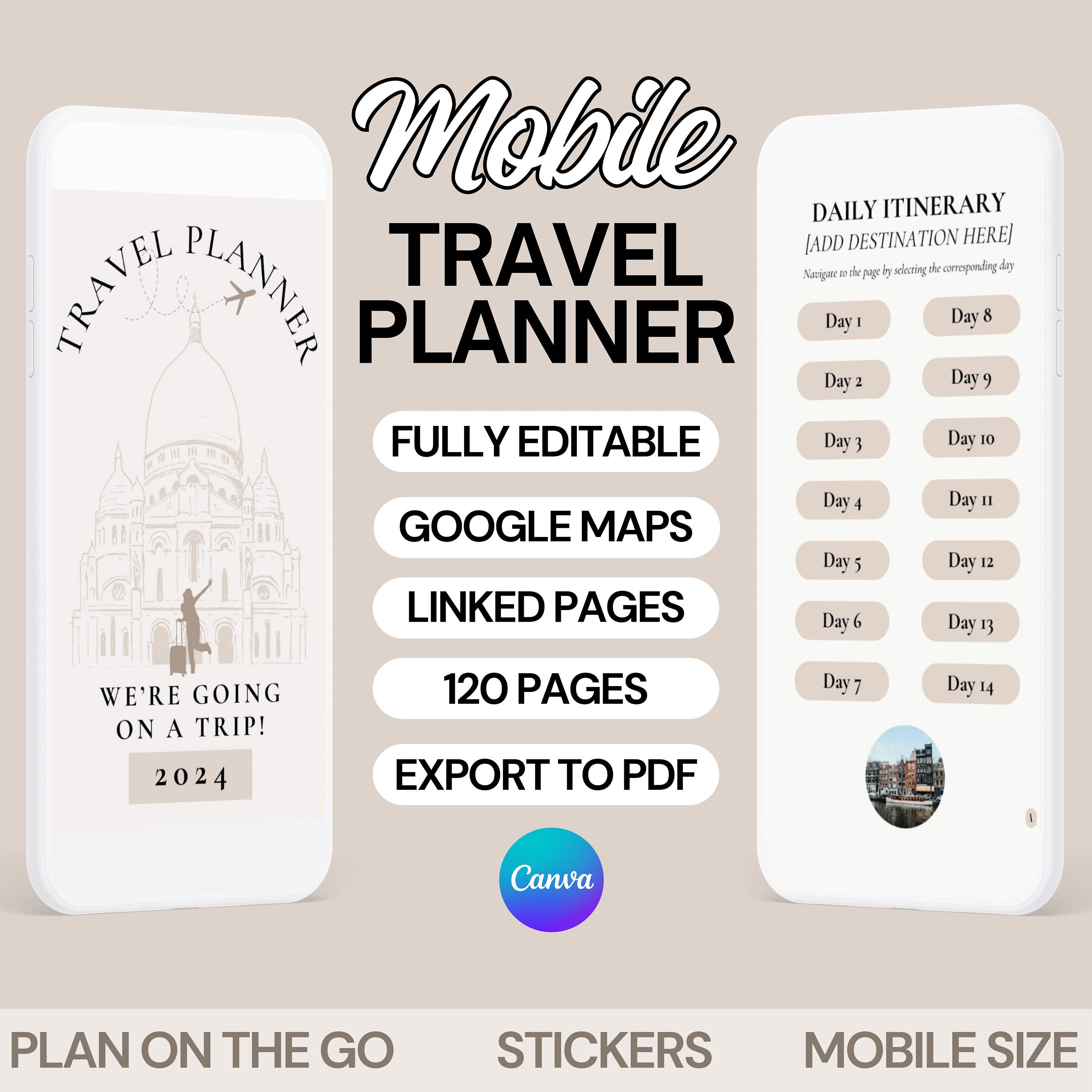 Digital Travel Journal Itinerary Editable Trip Planner Template ...