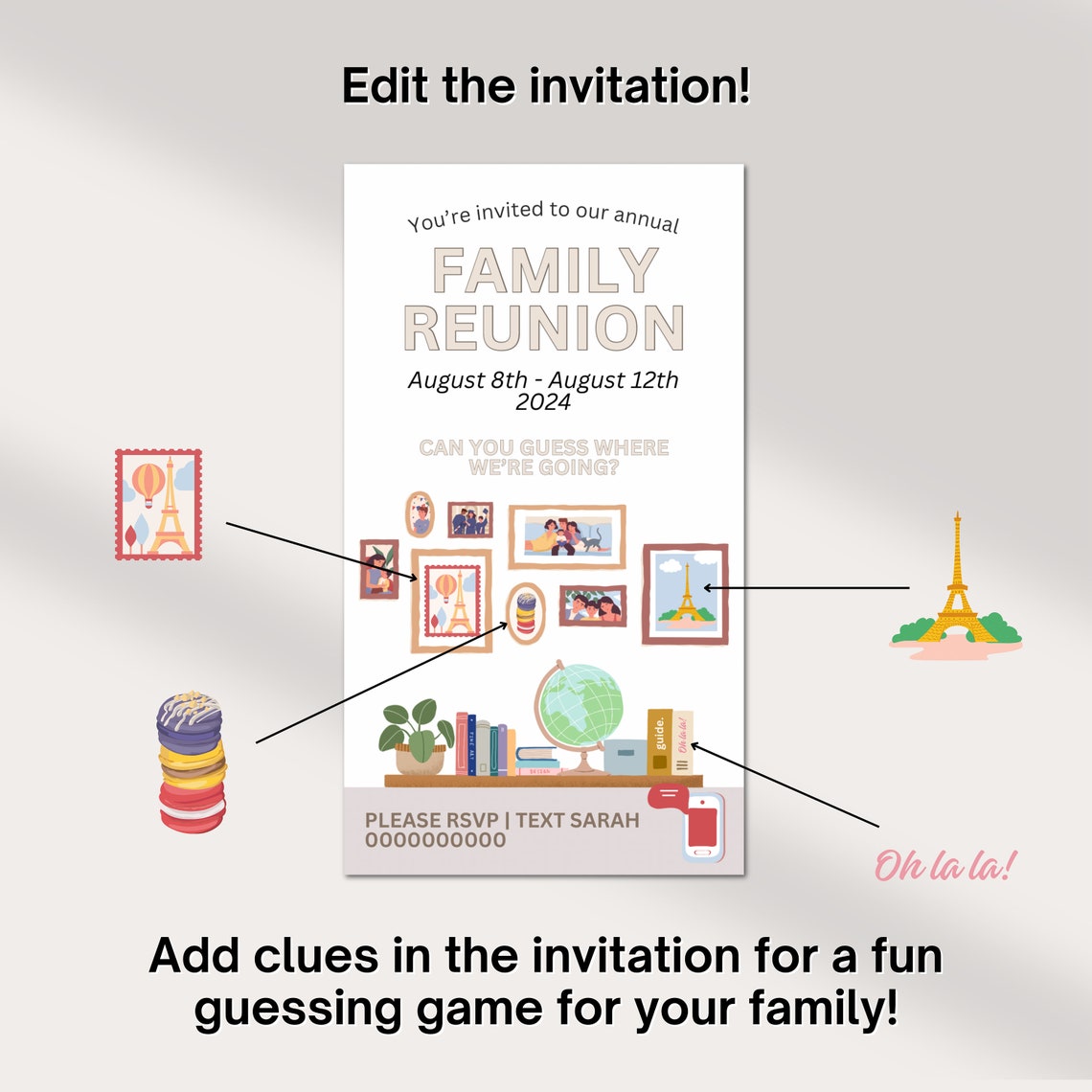 Family Reunion Planner Itinerary for Family Reunion Invitation Family ...