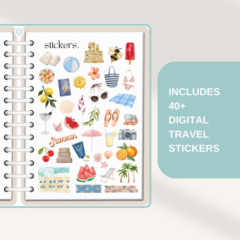 Summer Holiday Planner Template Digital Travel Journal Goodnotes Canva ...