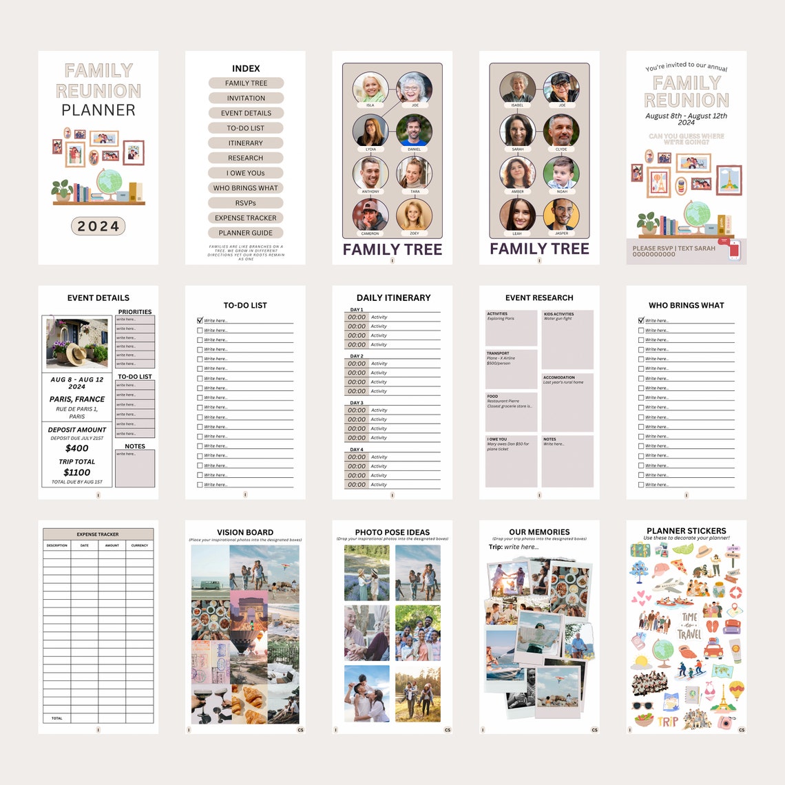Family Reunion Planning Guide for Family Reunion Digital Planner Kit ...