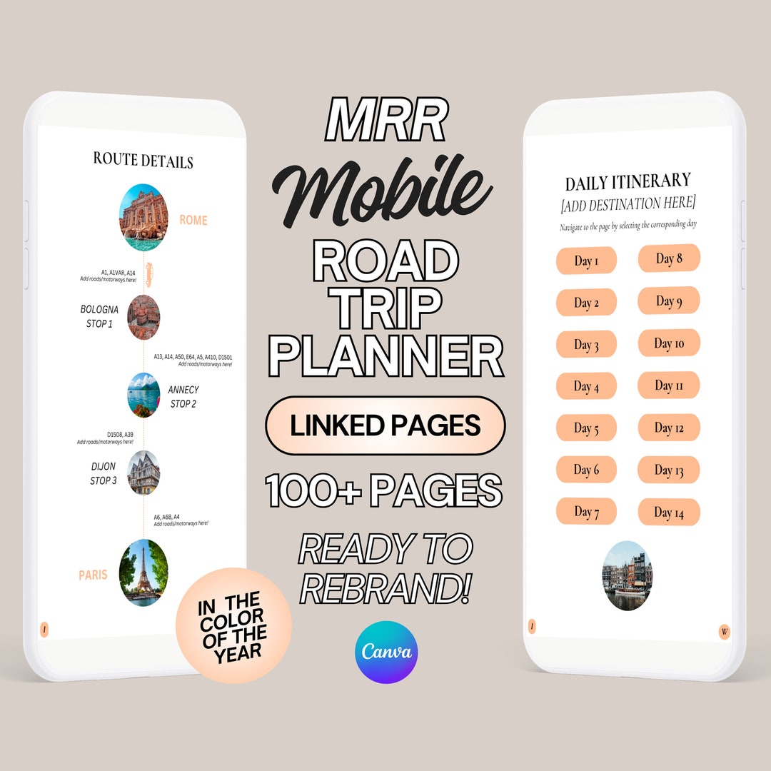 MRR Road Trip Planner Editable Canva Template Survival Kit for Travel ...