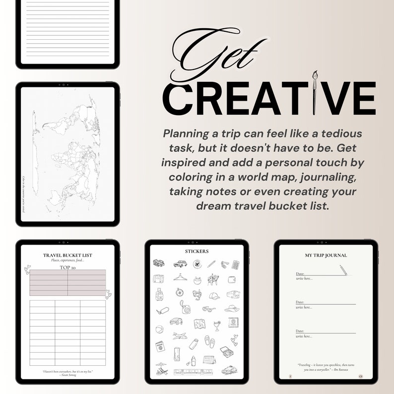 Digital Travel Itinerary Editable in Canva Planner PDF Printable Travel ...