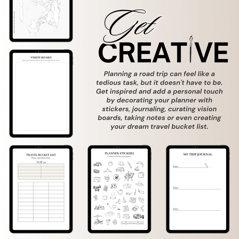 Road Trip Planner Printable Pdf Canva Template Planner Digital ...