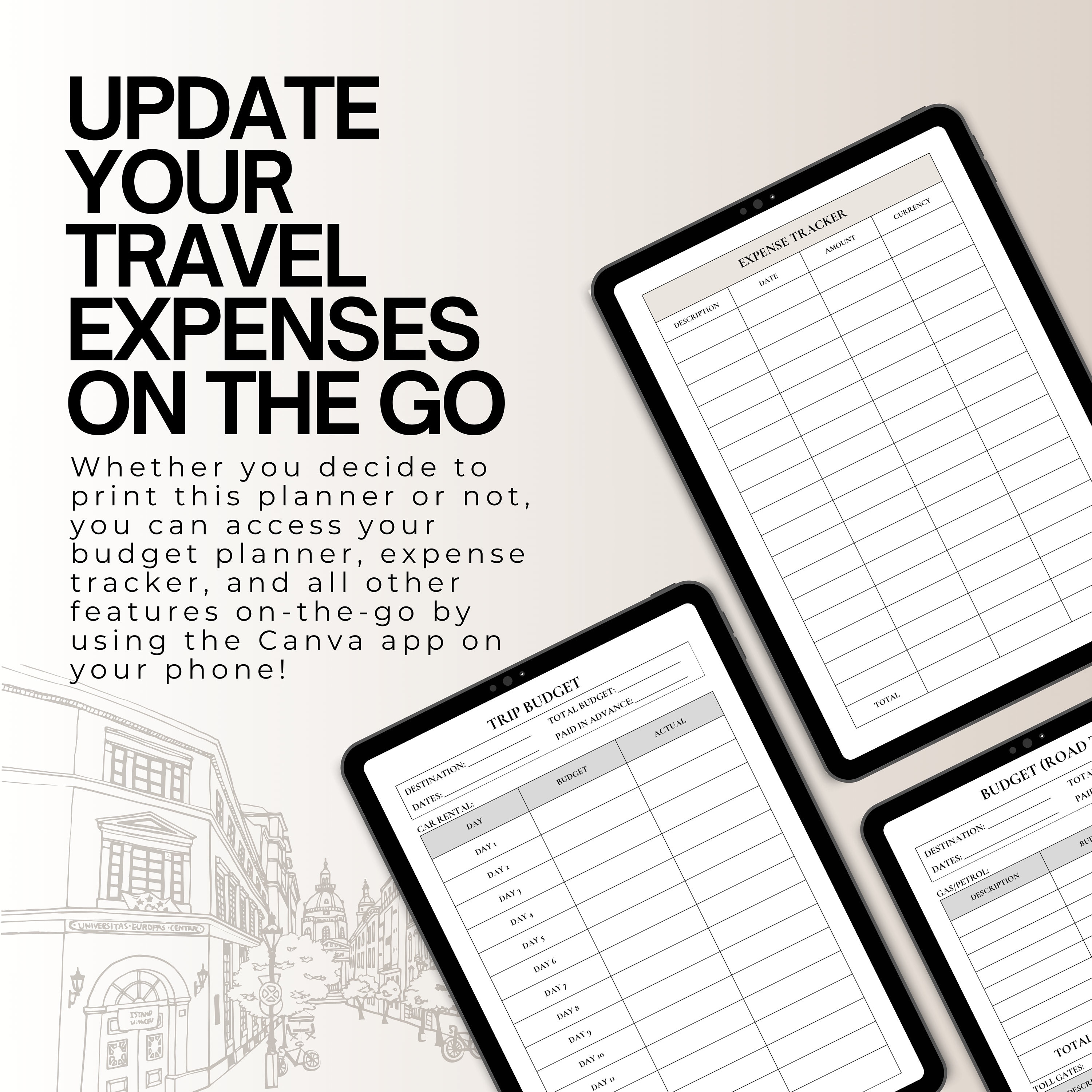 Road Trip Planner Printable Pdf Canva Template Planner Digital ...