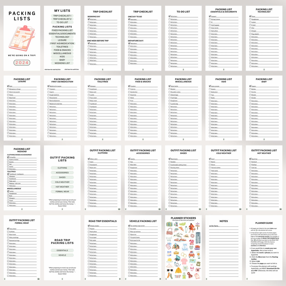 Editable Travel Packing List Template Canva Travel Checklist Family ...