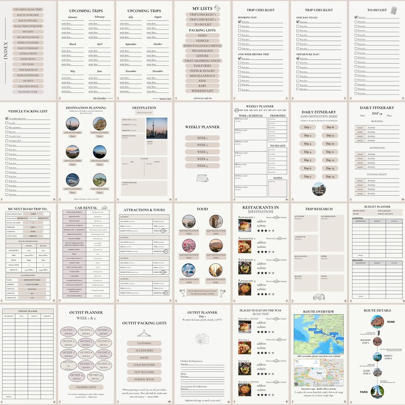 Road Trip Map Family Vacation Itinerary Template for Family Road Trip ...