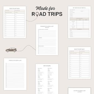 Road Trip Planner Printable Pdf Canva Template Planner Digital ...