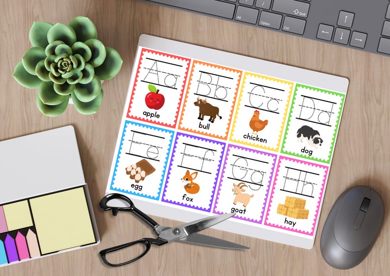 Alphabet Educational Flashcards With Farm Theme for Home Education ...