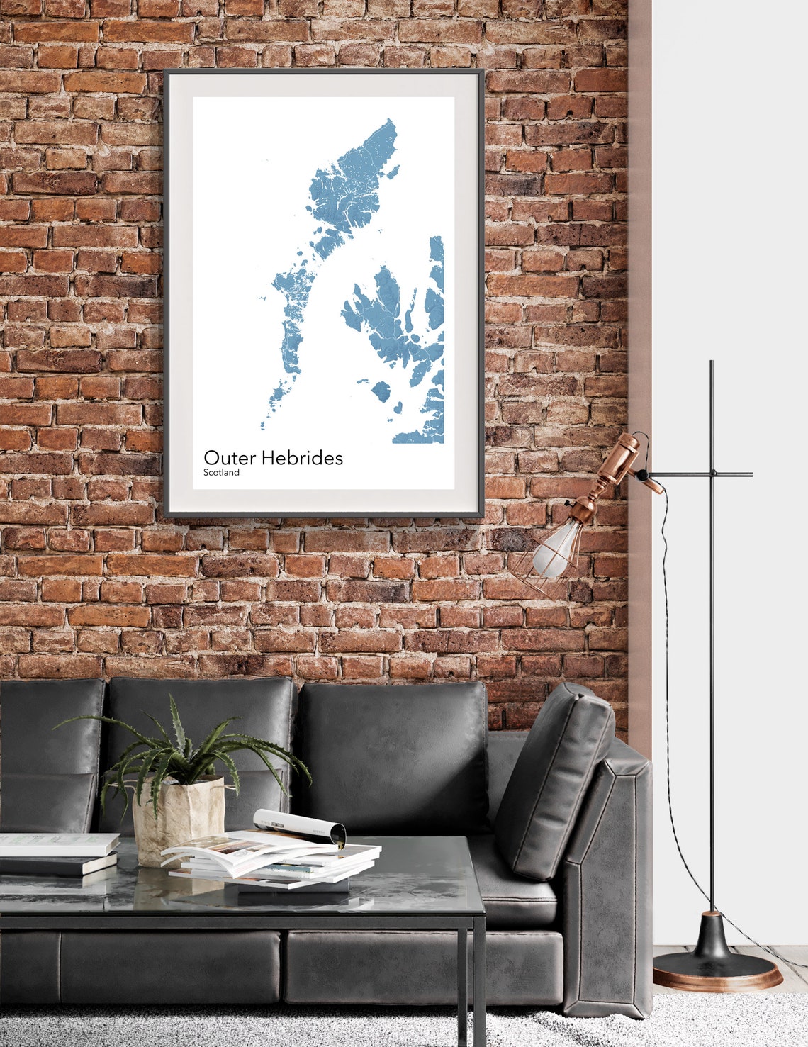 Outer Hebrides Modern Minimalist Map Print Poster. Quality Colourful ...