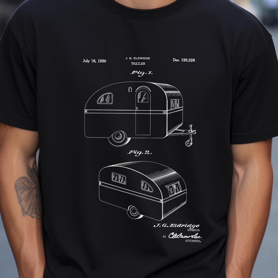 RV Trailer or Caravan Design From US Patent Office. T-shirt Gift for Rv ...