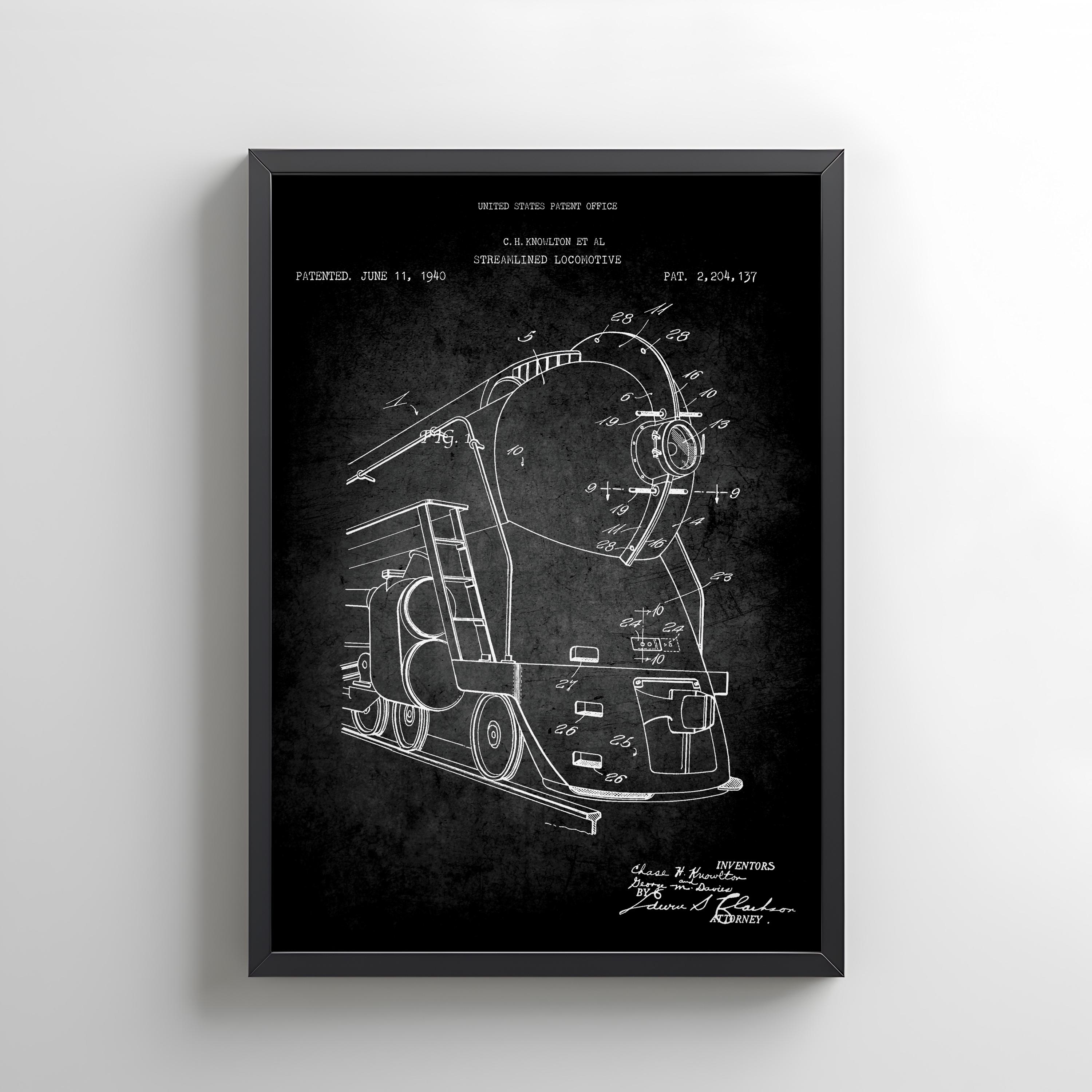 Streamlined Steam Locomotive Design From 1940 From US Patent Office ...