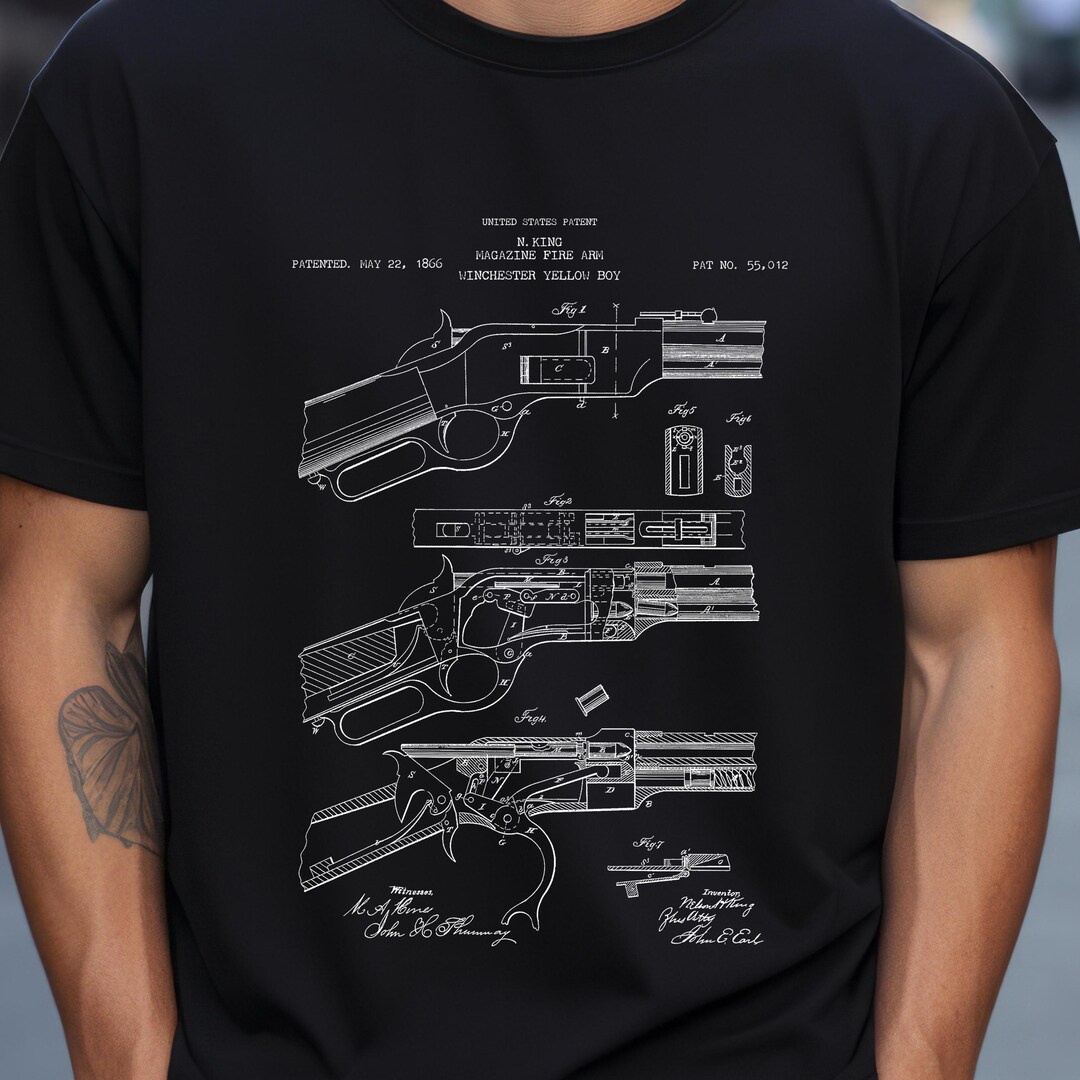 Winchester Yellow Boy Rifle From 1866 From US Patent Office. T-shirt ...