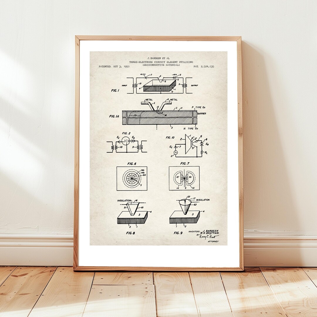 Transistor Design Invention From 1950 From US Patent Office. Poster ...