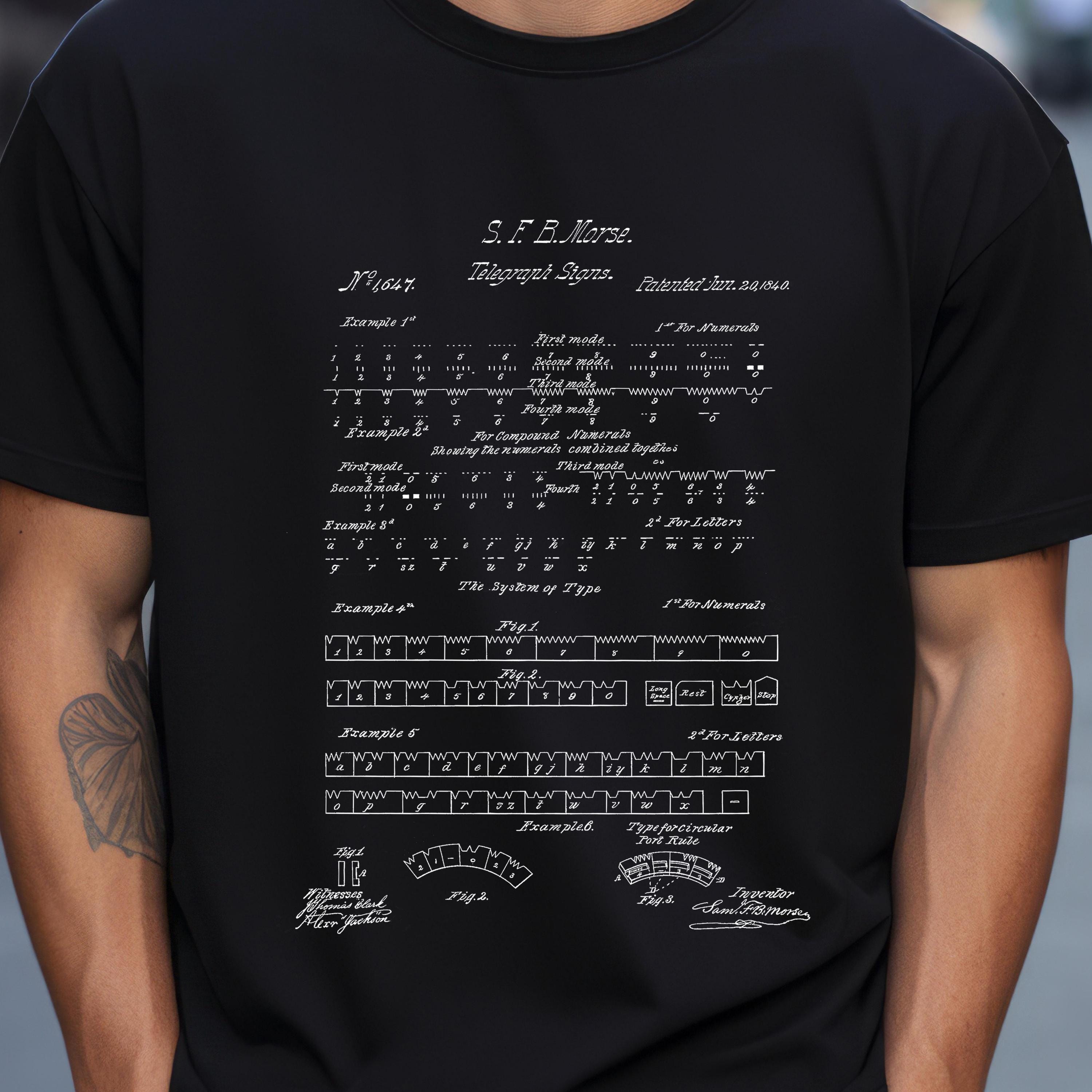 Original Design of Morse Code From 1840 From US Patent Office. T-shirt ...