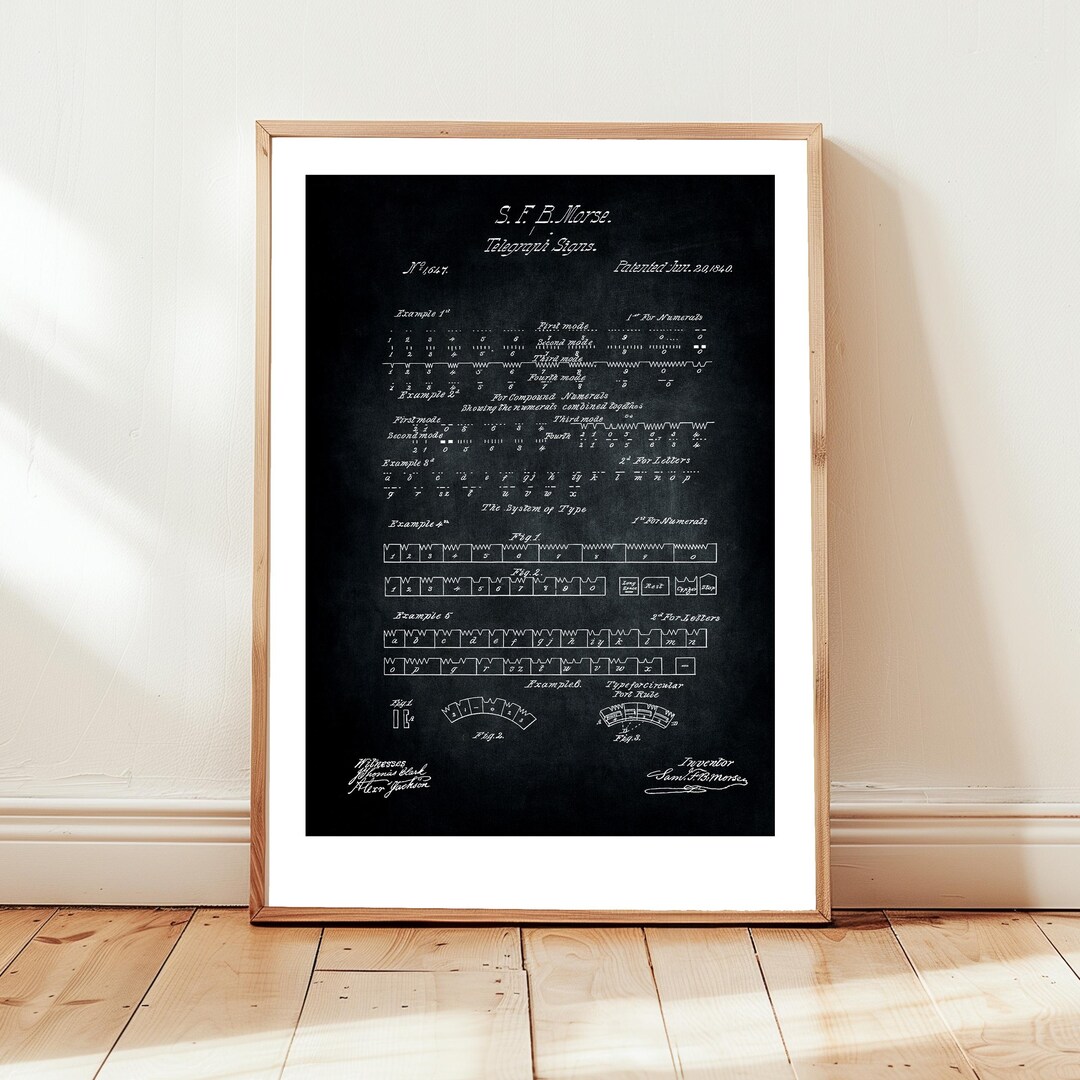 Original Morse Code Design From 1840 From US Patent Office. Poster for ...