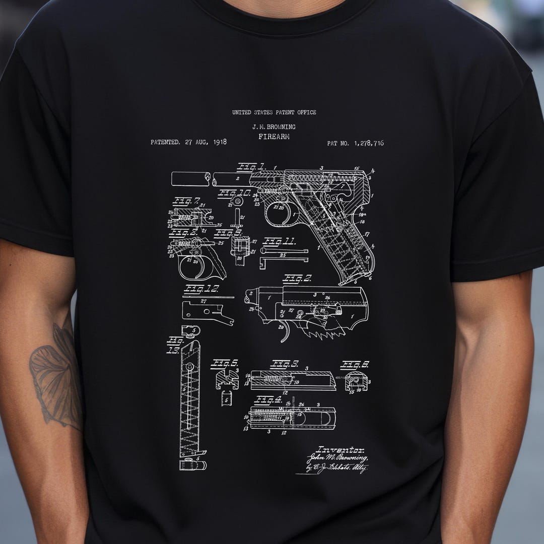 Woodsman Firearm From 1918 From US Patent Office.. T-shirt Gift for ...
