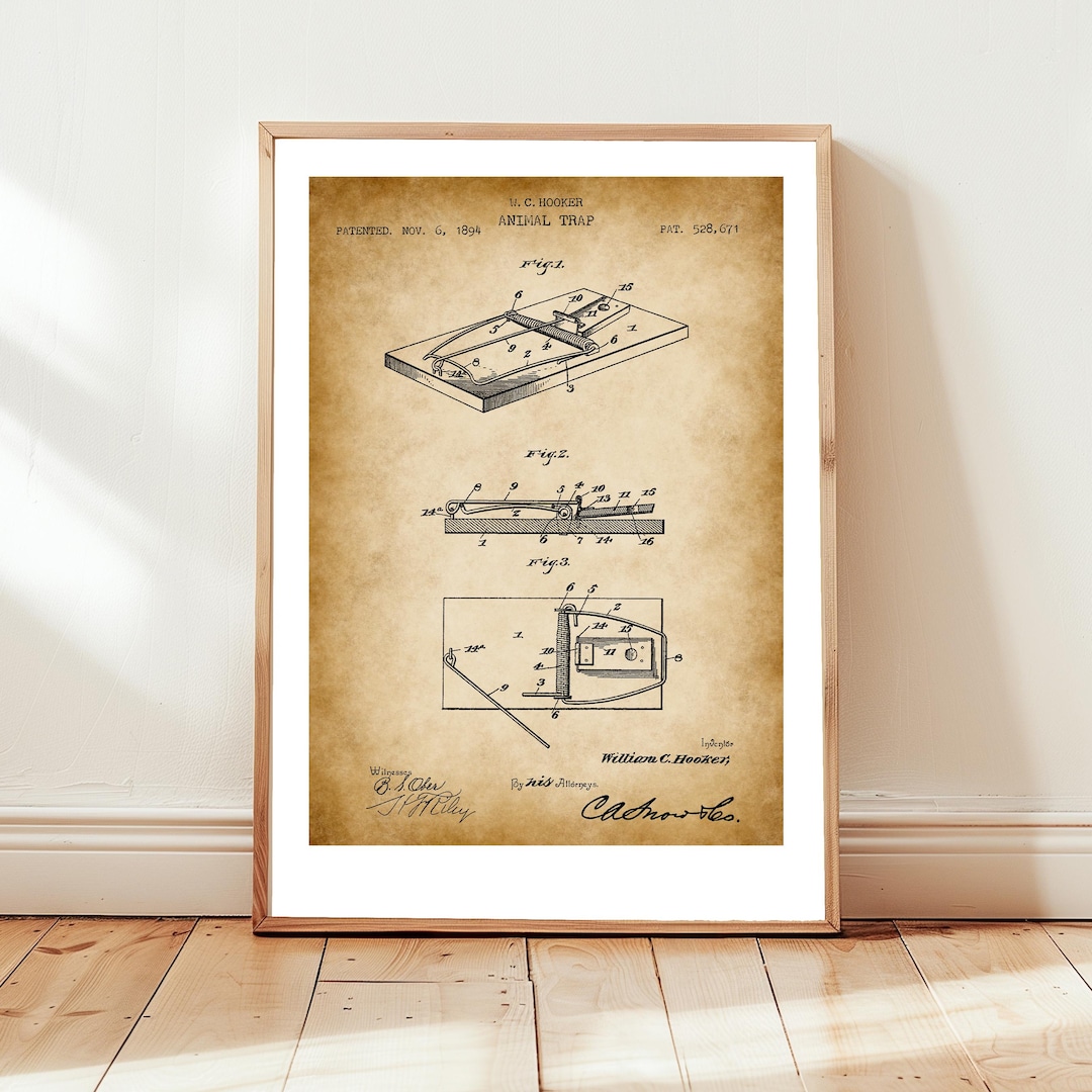 Antique Mouse Trap Design From1894 Fro US Patent Office. Poster Gift ...