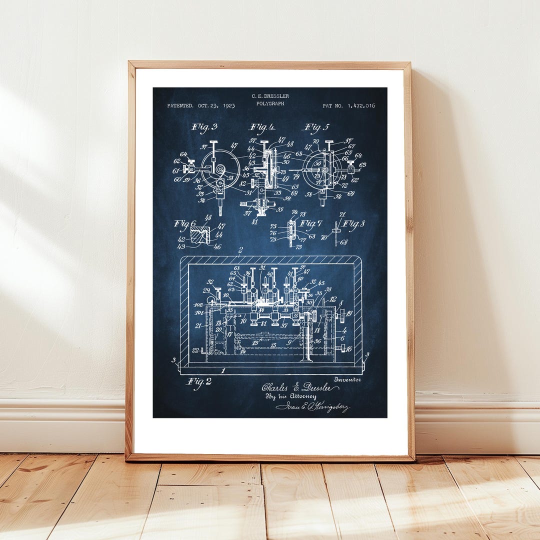 Design of Polygraph Lie Detector Machine From US Patent Office. Poster ...