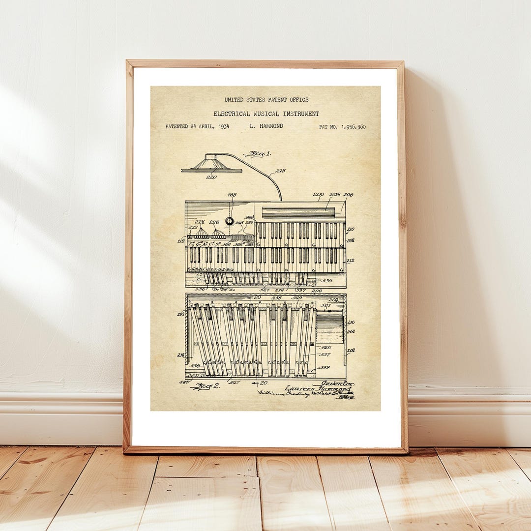 Hammond Organ Design From 1934 From the US Patent Office - Poster Gift ...