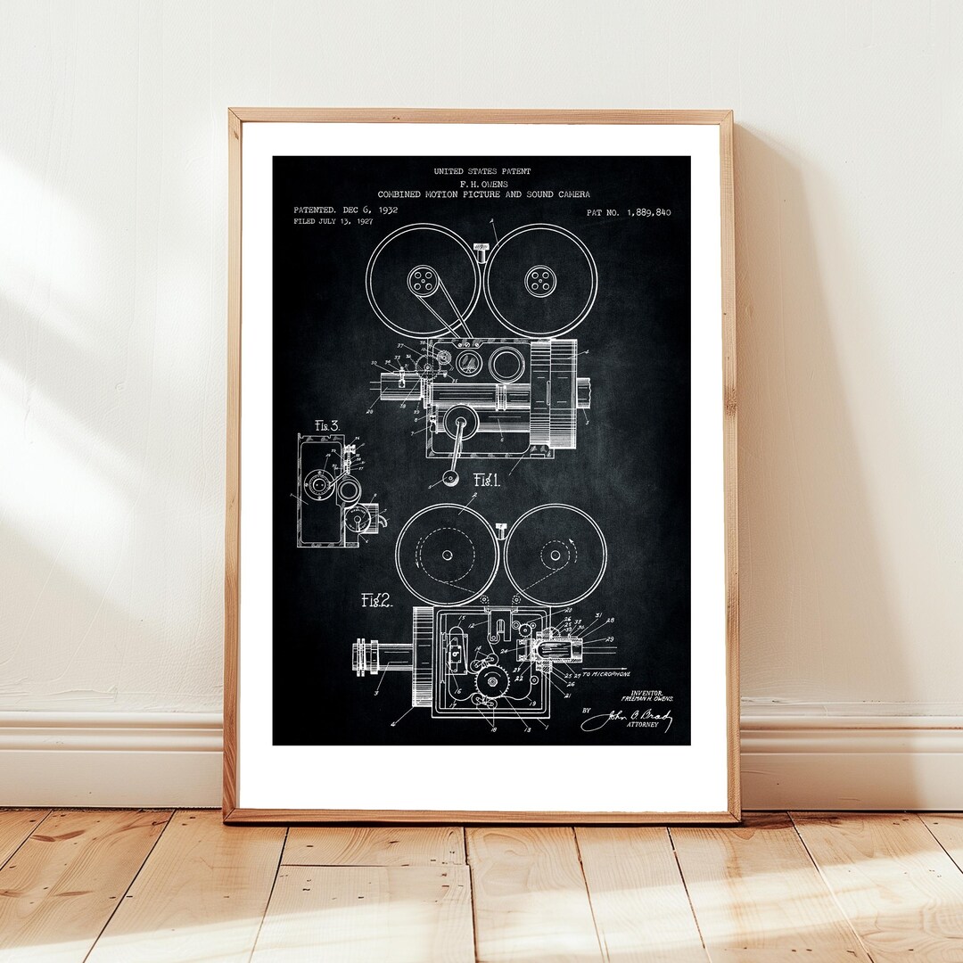Vintage Motion Picture and Sound Camera From US Patent Office. Poster ...