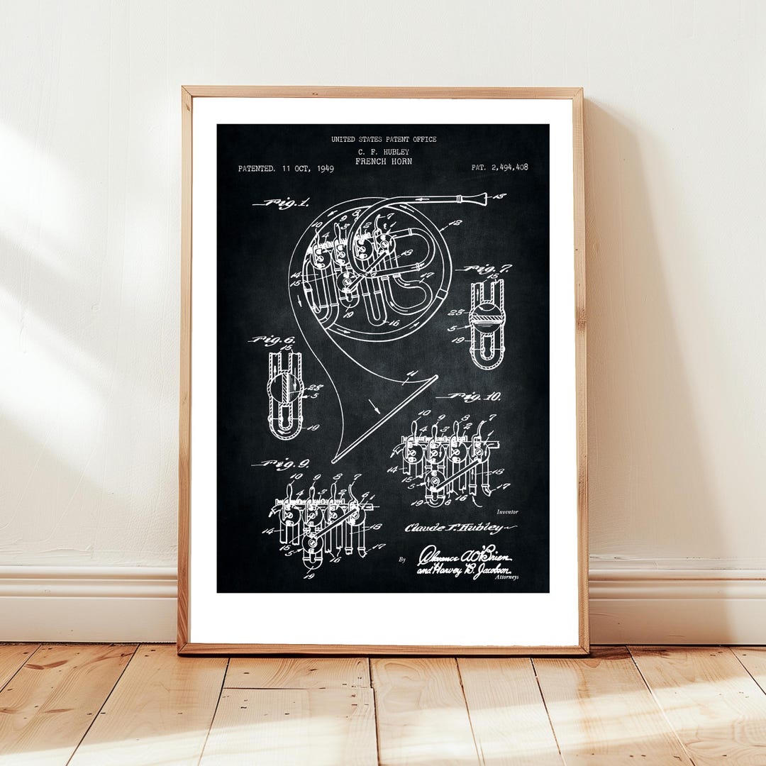 French Horn by Hubley Design From the US Patent Office. Poster Gift ...