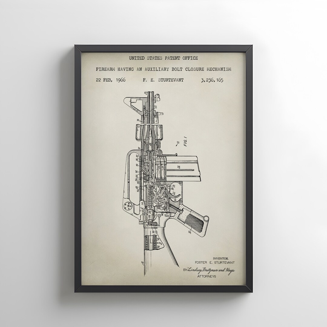 Ar15 Colt Print VINTAGE Patent Design From the US Patent Office. - Etsy