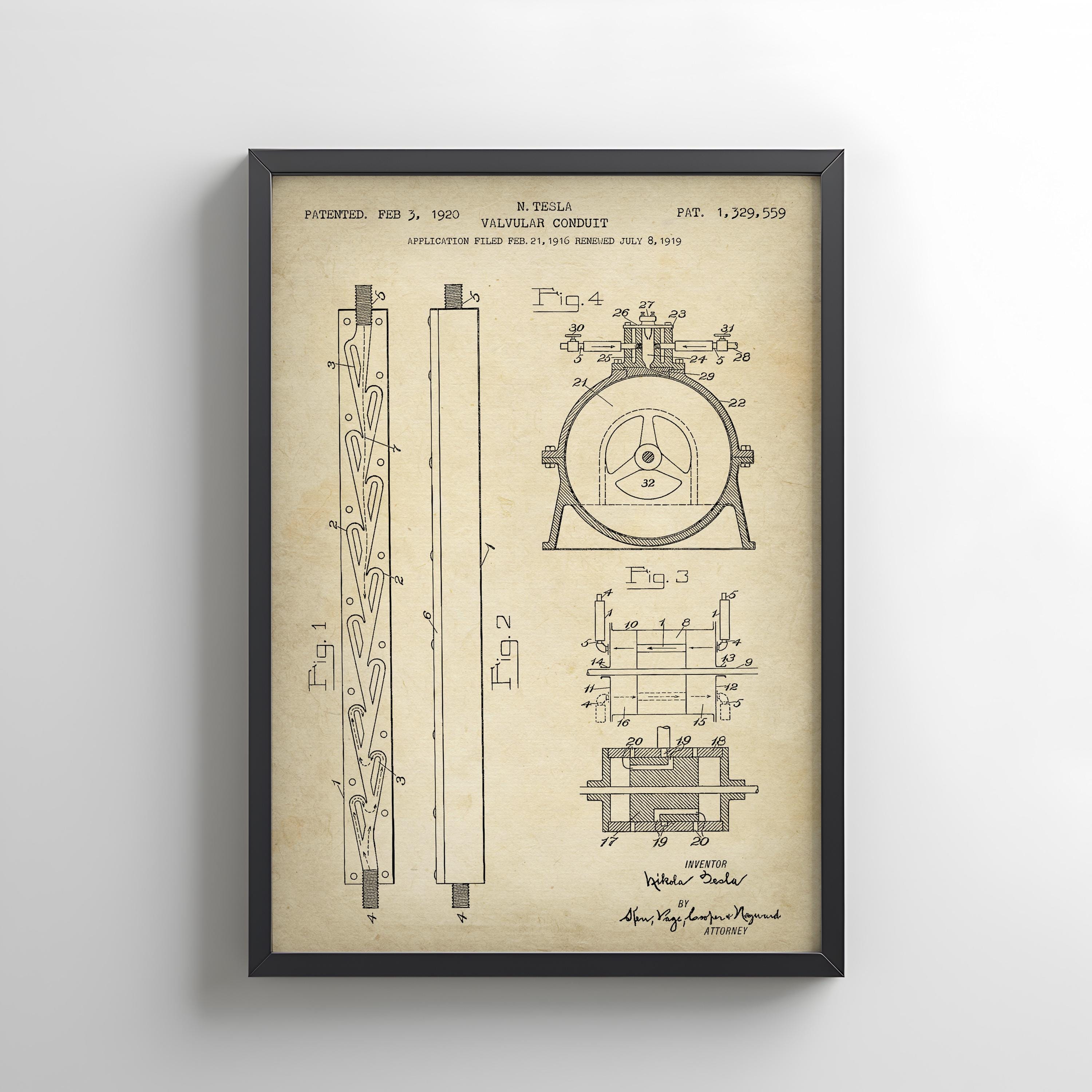 Design of Tesla Valve or Valvular Conduit From 1920 From US Patent ...