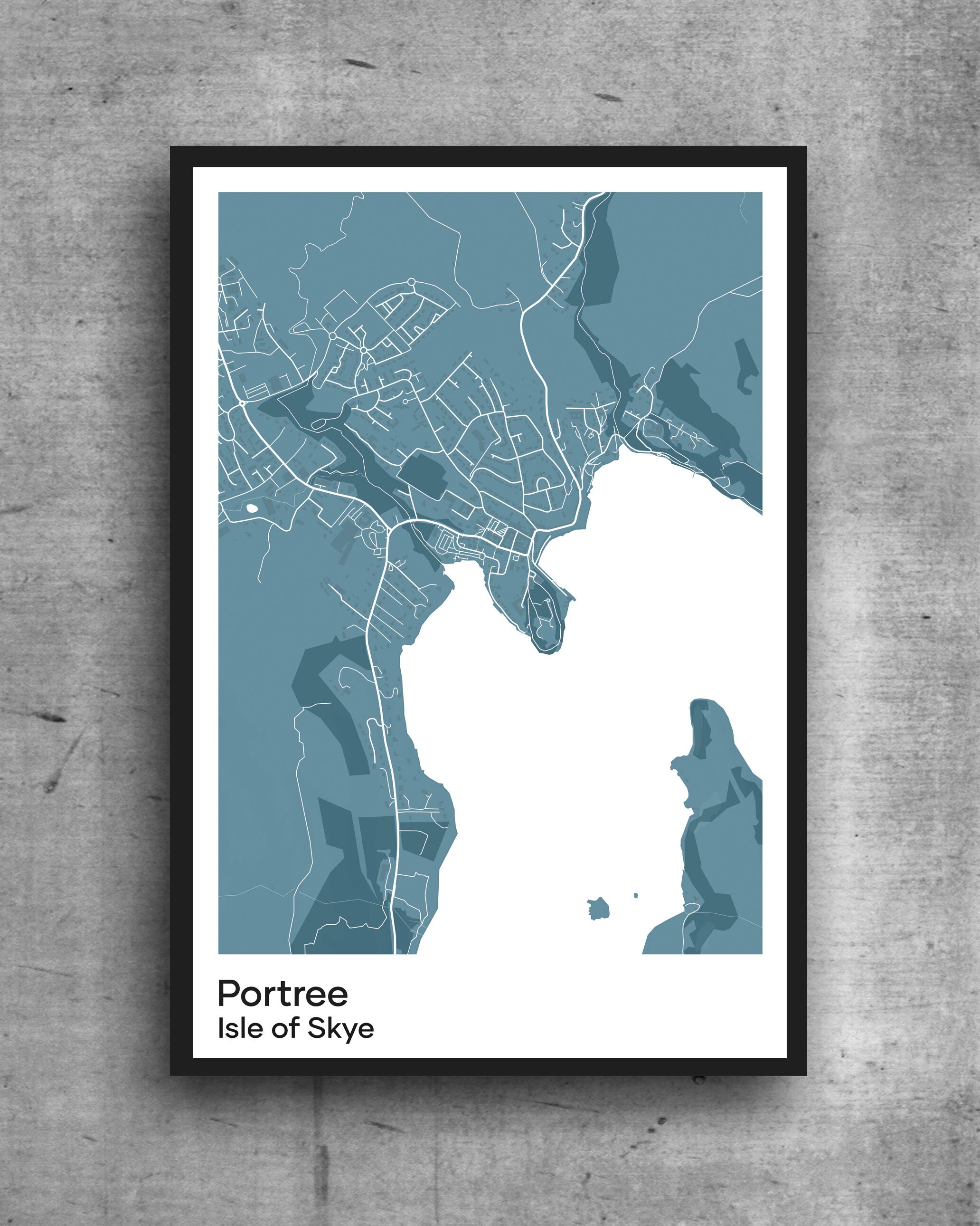 Portree Isle of Skye 2 Minimalist Map Print Poster. Quality Colourful ...