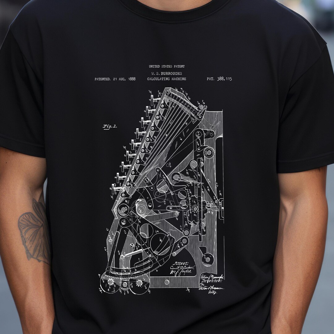 Calculating and Adding Machine From 1888 From US Patent Office. T-shirt ...