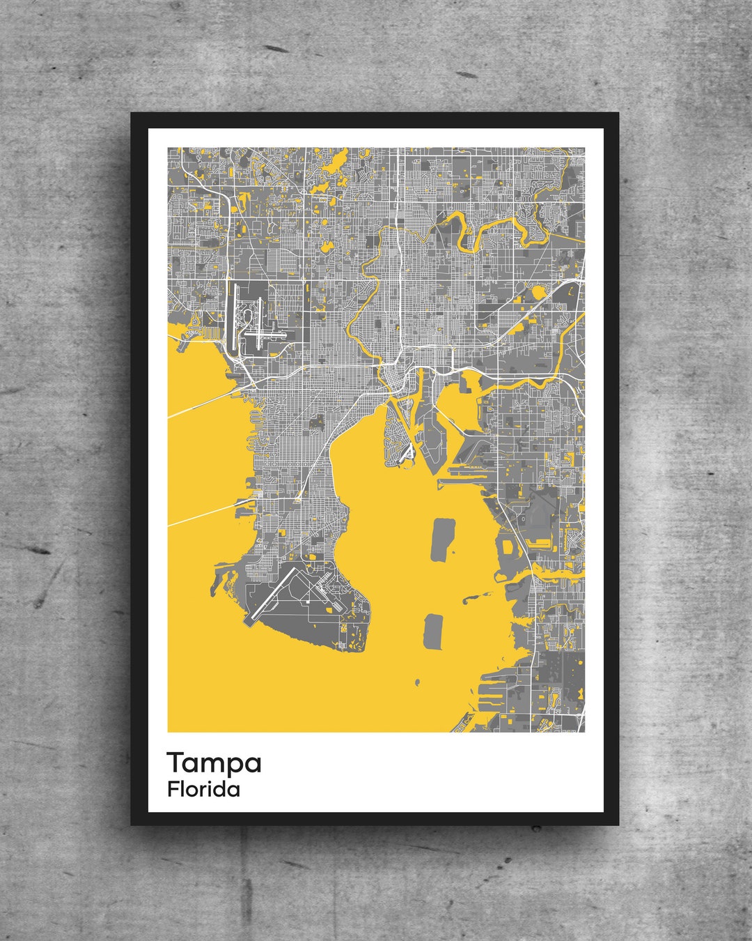 Tampa Minimalist Map Print Poster. Quality Colourful Poster of Tampa ...