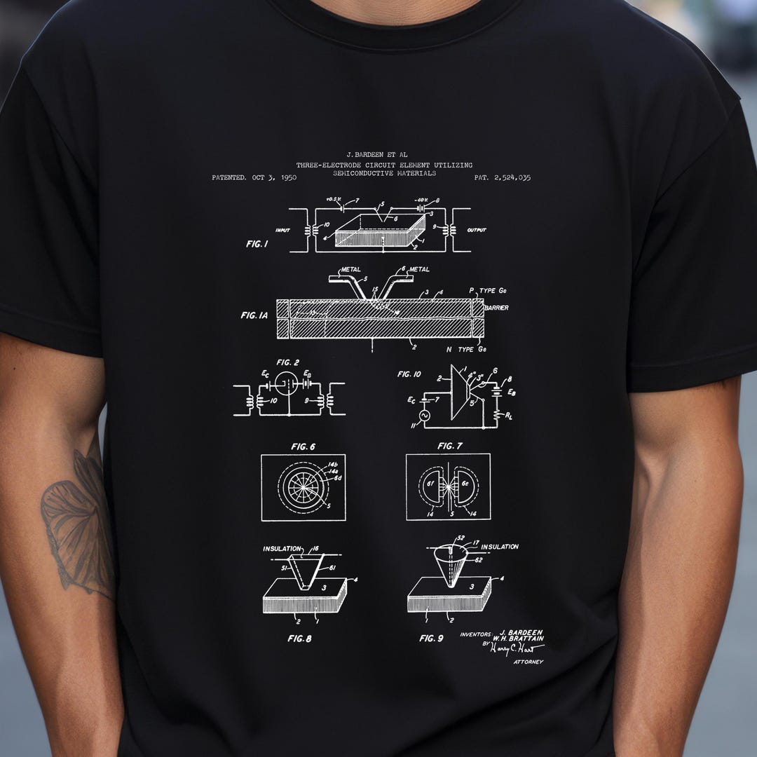 Transistor Design Invention From 1950 From US Patent Office. T-shirt ...
