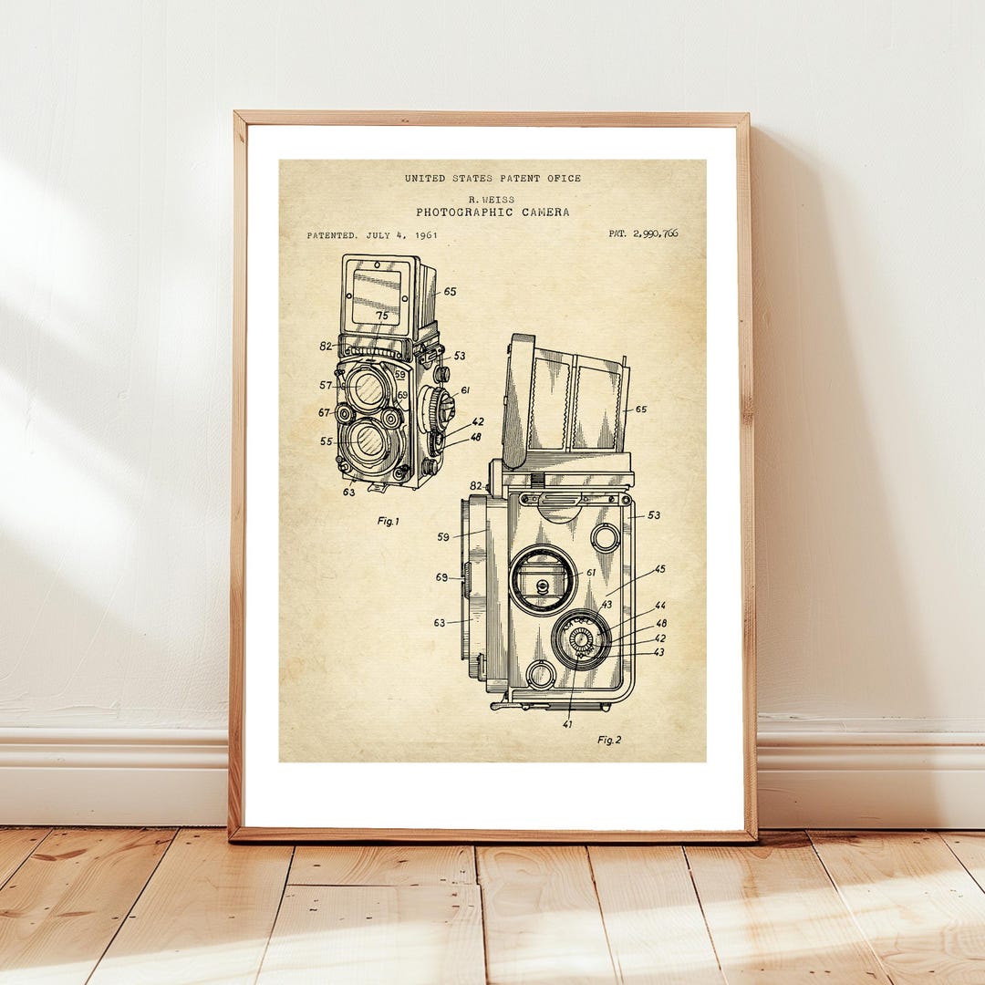 Rolleiflex Twin Lens Vintage Camera From US Patent Office. Poster Gift ...