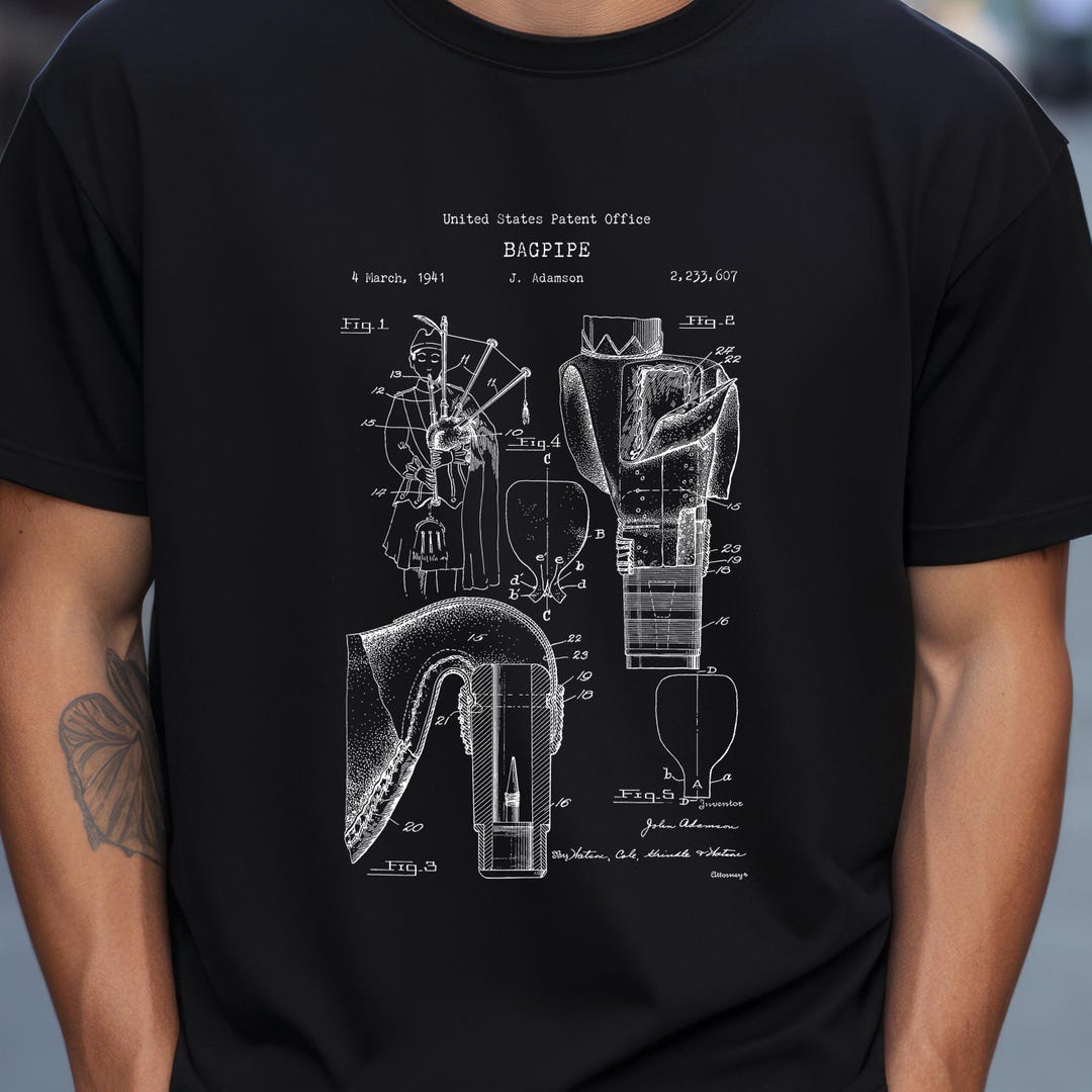 Scottish Bagpipes Musical Instrument Design From US Patent Office. A ...