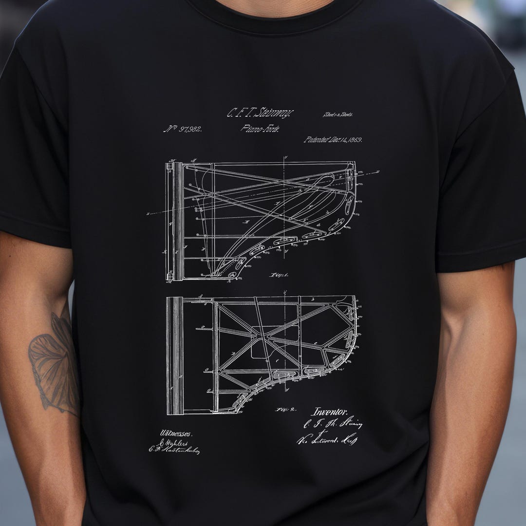 Early Steinway Piano From 1869 From US Patent Office. T-shirt Gift ...