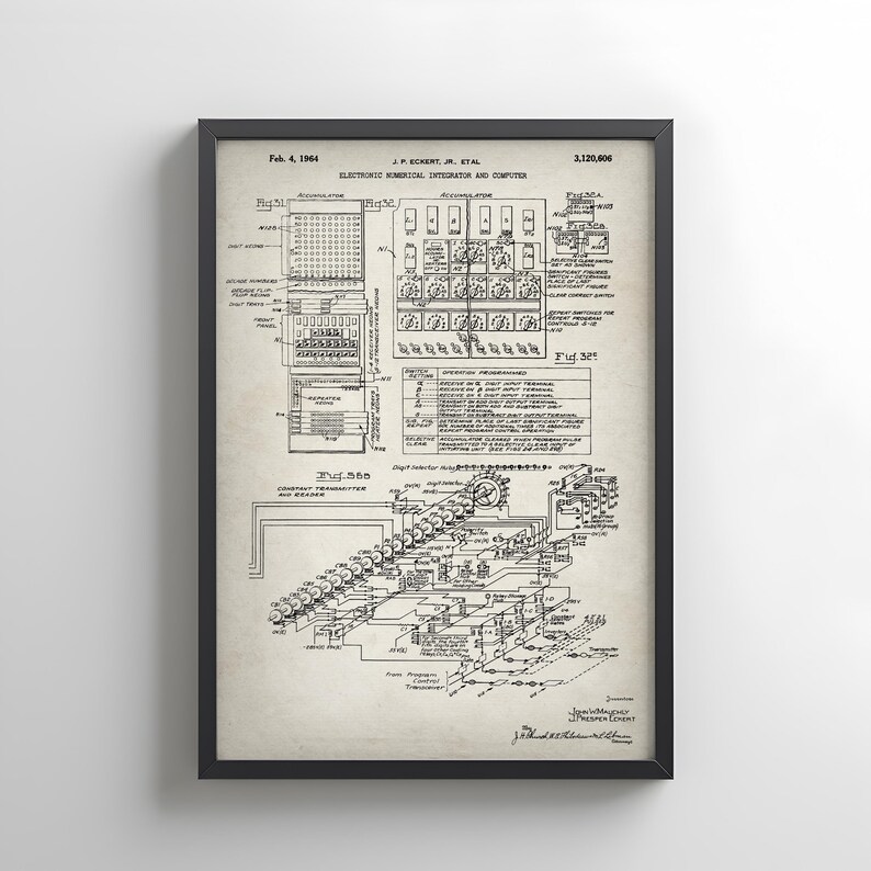 ENIAC First Programmable Computer From 1964 From US Patent Office ...