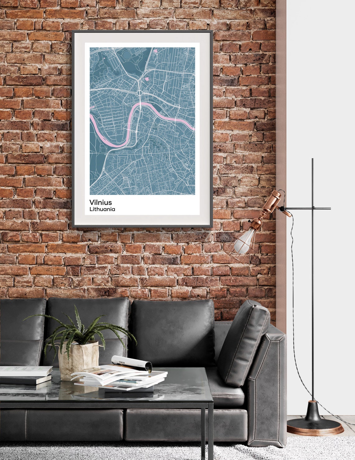 Vilnius Minimalist Map Print Poster. Quality Colourful Poster of ...