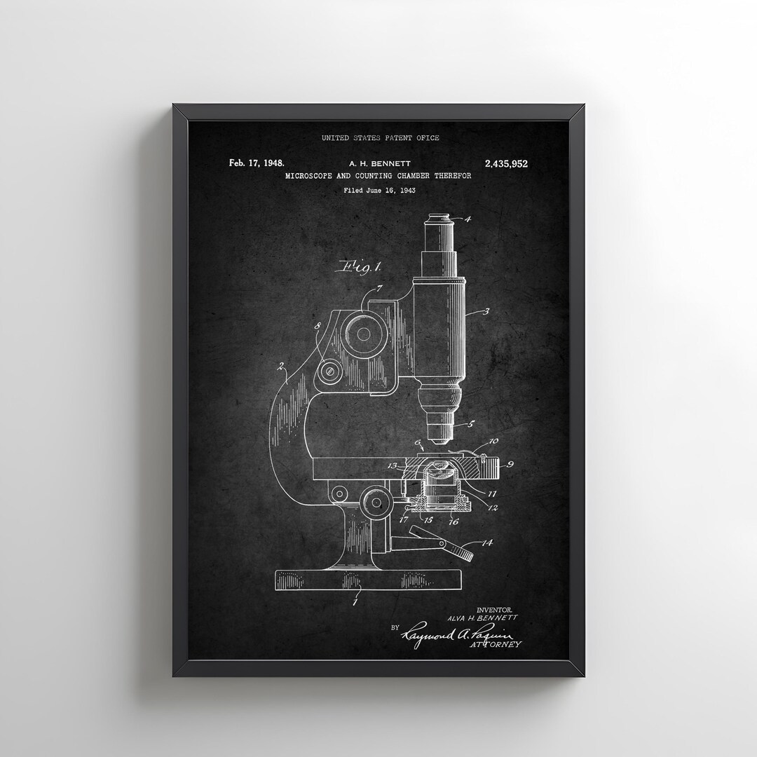 Design of Microscope From 1948 From US Patent Office. Poster Gift for a ...