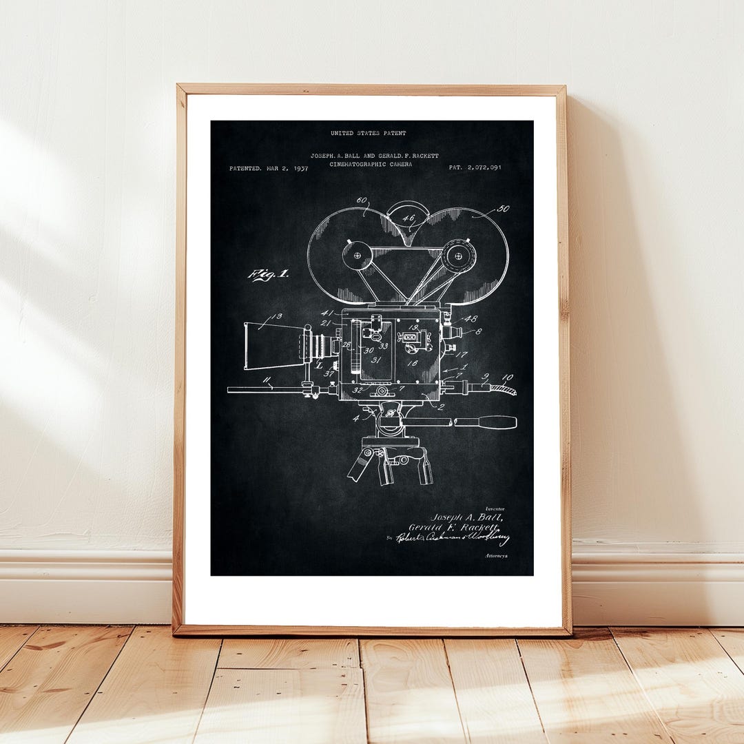 Cinematographic Camera Design by Ball From 1937 From US Patent Office ...